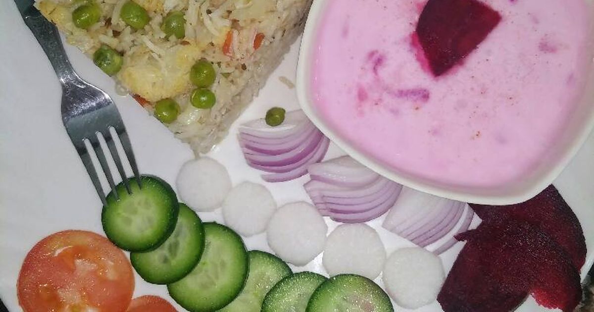 Vegetable Pulao With Beetroot Raita Recipe by Nipi Arora - Cookpad