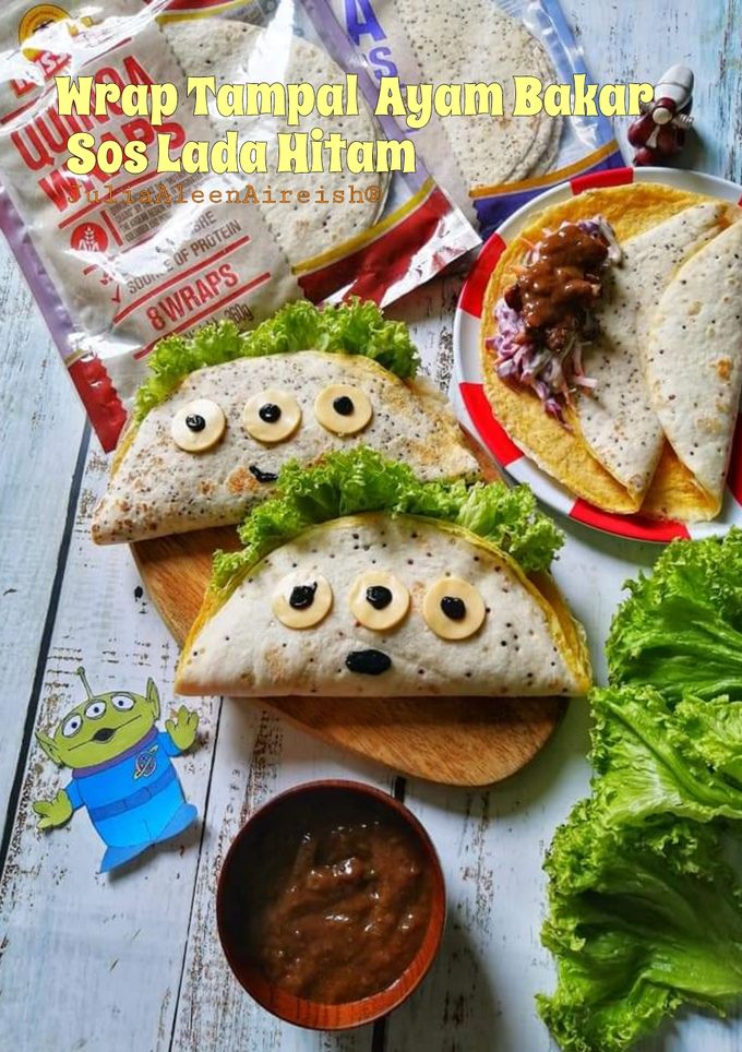 Resipi Wrap Tampal Ayam Bakar Sos Lada Hitam Monster oleh Julia ALeen ...