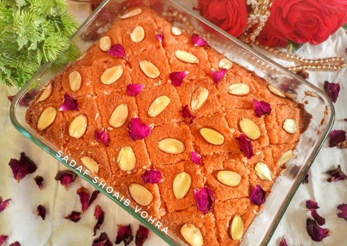 Basbusa / basbosa / Rose Basbousa Recipe by Sadaf Shoaib Vohra - Cookpad
