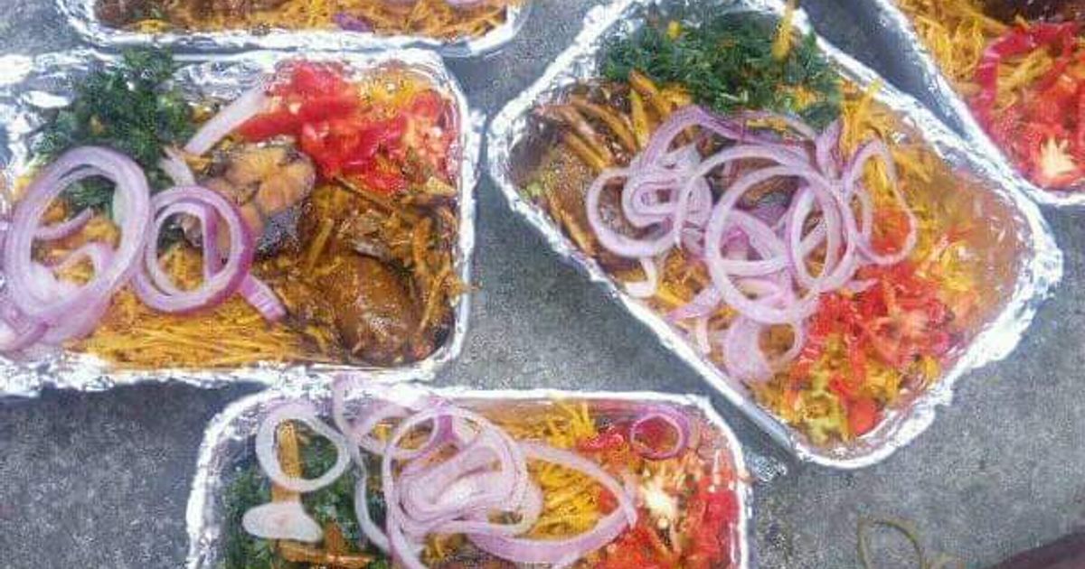 Abacha With Fried Fish Recipe by Vicky - Cookpad