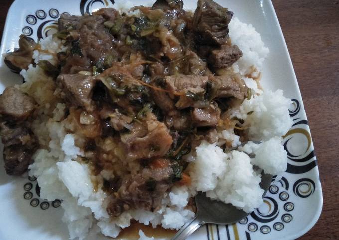 Stewed beef with rice Recipe by colo kwanya - Cookpad