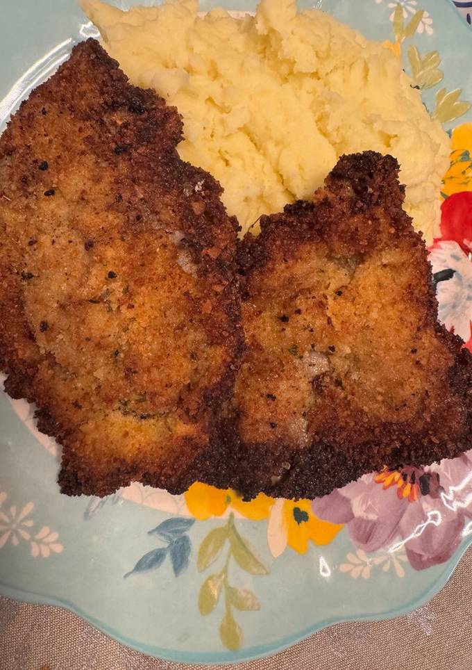 Escalopas de Carne con Puré Receta de Cocinando con Allyta- Cookpad