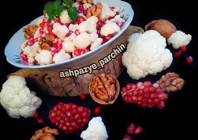 طرز تهیه سالاد گل کلم و انار 🌸 ساده و خوشمزه توسط Ashpazyeparchin کوکپد