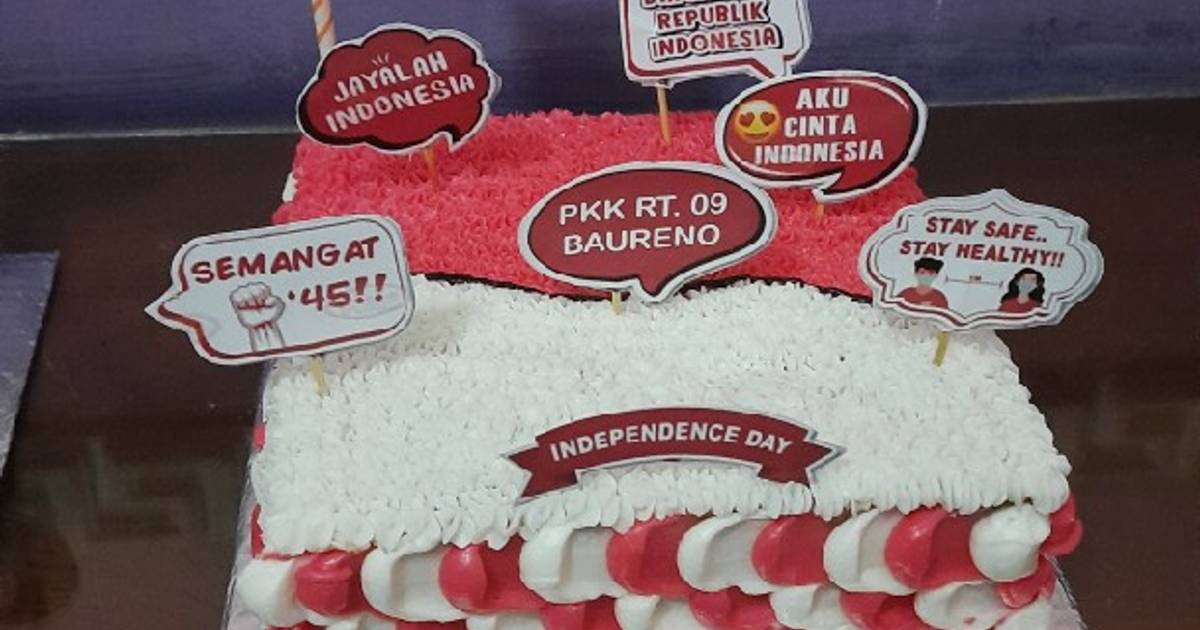 Resep 34. Kue tart Kemerdekaan (merah putih) 🇮🇩 oleh Ina Fauzia - Cookpad
