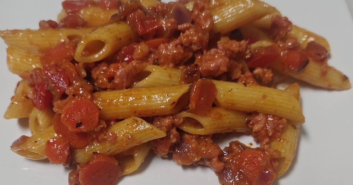 Macarrones con carne y verduras Receta de Rut Borillo- Cookpad