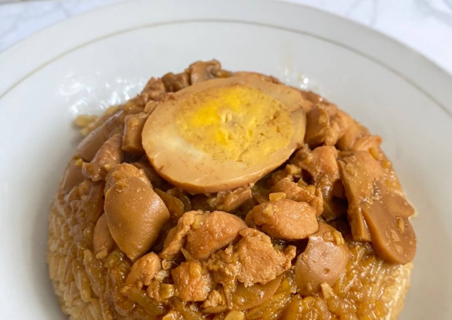 Resep Nasi Tim Ayam Jamur oleh V_Kitchen - Cookpad