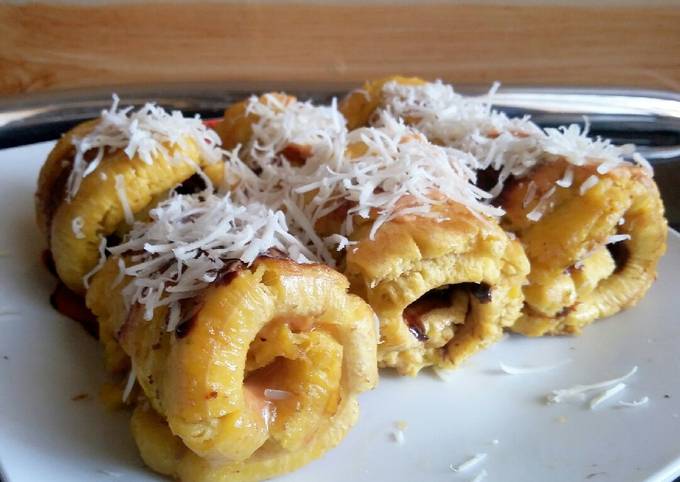 Resep Pisang gulung selai kacang oleh ikyu ms - Cookpad