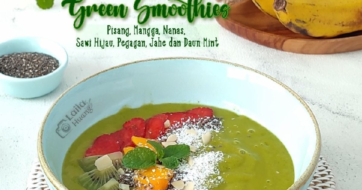 Resep Green Smoothies (Pisang, Mangga, Nanas, Sawi Hijau, Pegagan) oleh ...
