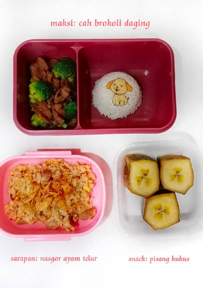 Resep Bento Anak (Cah Brokoli Daging) oleh fransiska arie - Cookpad