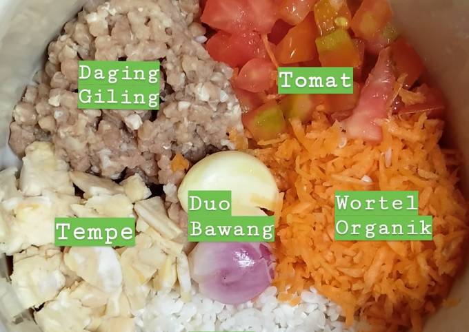 Resep MPASI 6 Bulan (Daging giling, tempe, wortel, tomat) oleh Jayanti ...