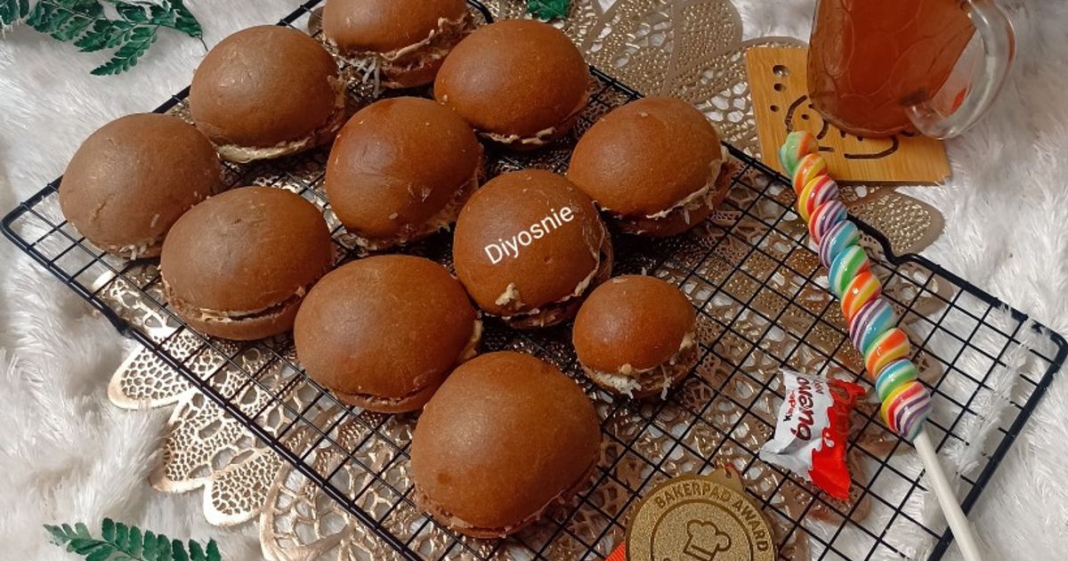 Resep Roti Semir Jadul (Roti Krim Moca Coklat Keju) Eggless #161 oleh ...