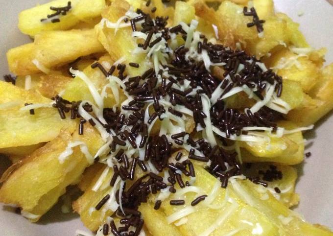 Resep Singkong krispi coklat keju oleh Dila Seltika - Cookpad