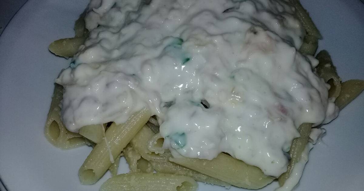 Mostacholes con salsa blanca 🍽🍷 Receta de Fátima Rolón- Cookpad