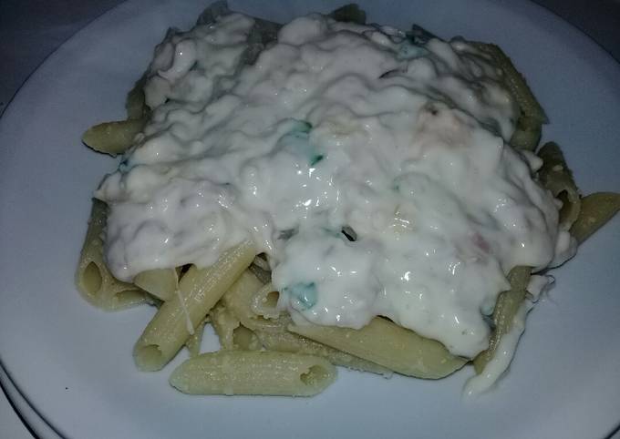 Mostacholes con salsa blanca 🍽🍷 Receta de Fátima Rolón- Cookpad