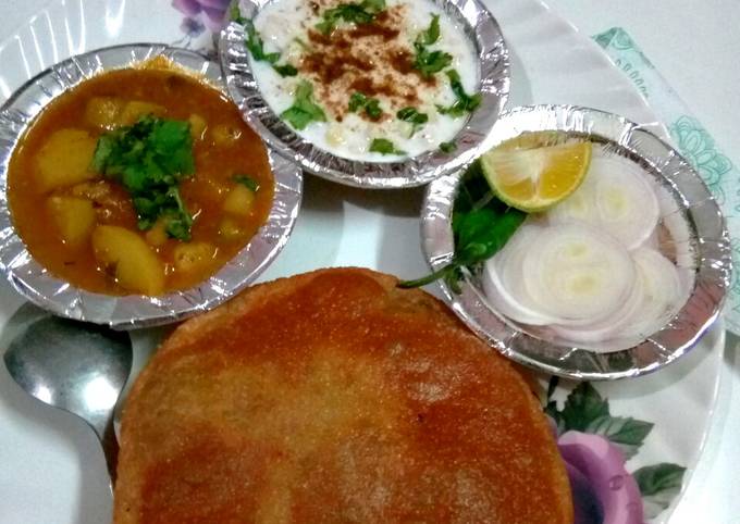 Sabji, kachori and boondi raita Recipe by Maya Tandon - Cookpad