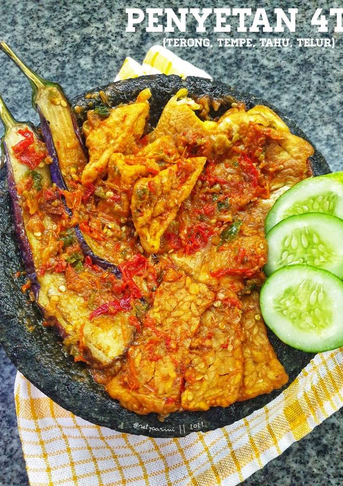 Resep Penyetan 4T (Terong, Tempe, Tahu, Telur) oleh Setya Rini - Cookpad