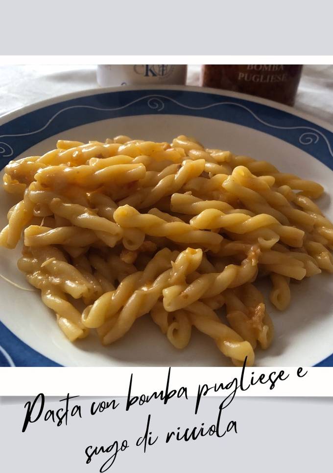 Ricetta Pasta con bomba pugliese e sugo di ricciola di Maria Rosa ...