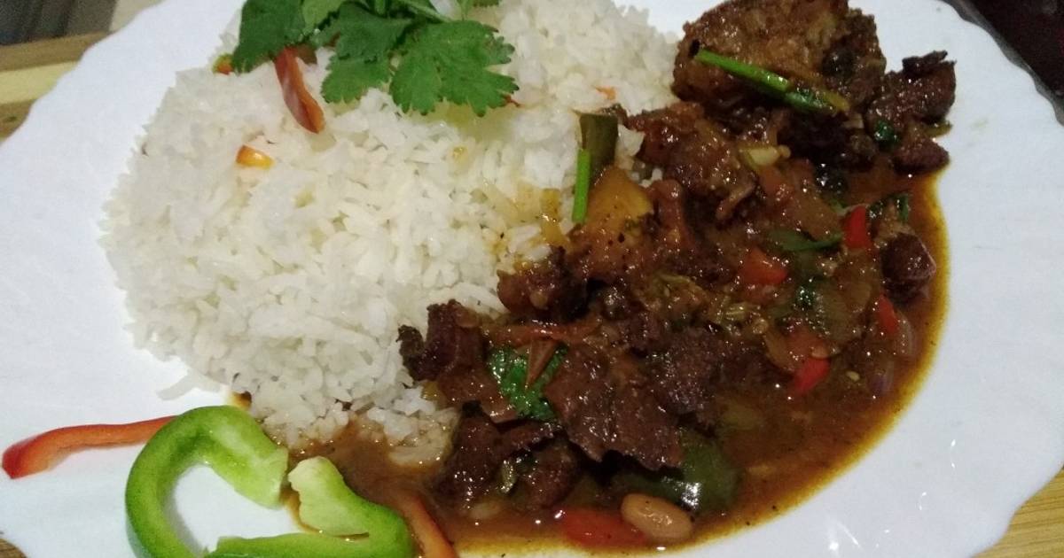 White rice n goat meat#joyofcookingladies#teamcontest#maindish Recipe ...