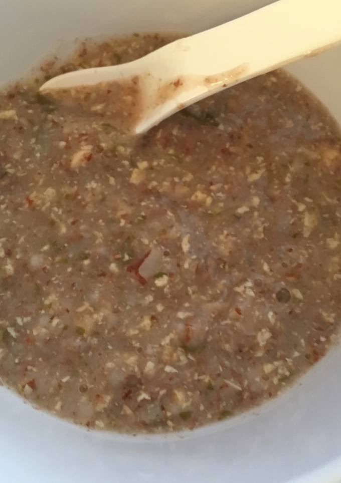 Resep MPASI 6-9m (Nasi Tim Saring Bayam Tahu Beras Merah) oleh maydita ...