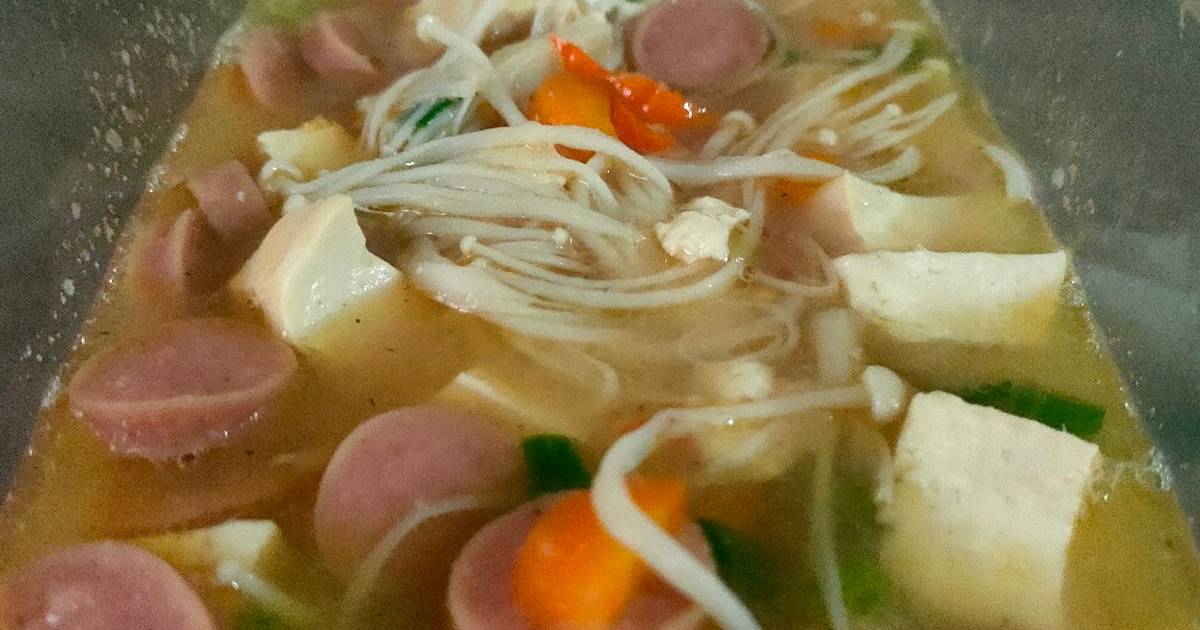 Resep Sup Sosis Tahu Enoki oleh IWINK - Cookpad