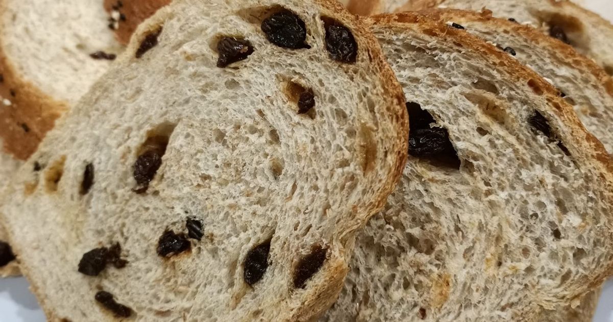 Resep Roti Gandum Kismis Raisin Whole Wheat Shokupan oleh Hanna Kasino ...