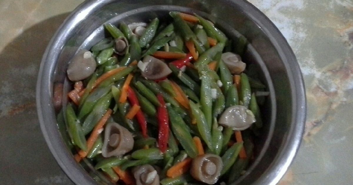 Resep tumis jamur merang dan buncis rumahan enak dan mudah - Cookpad