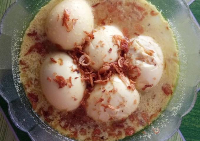 Resep Telur bumbu kuning santan oleh Wulan Septiana - Cookpad