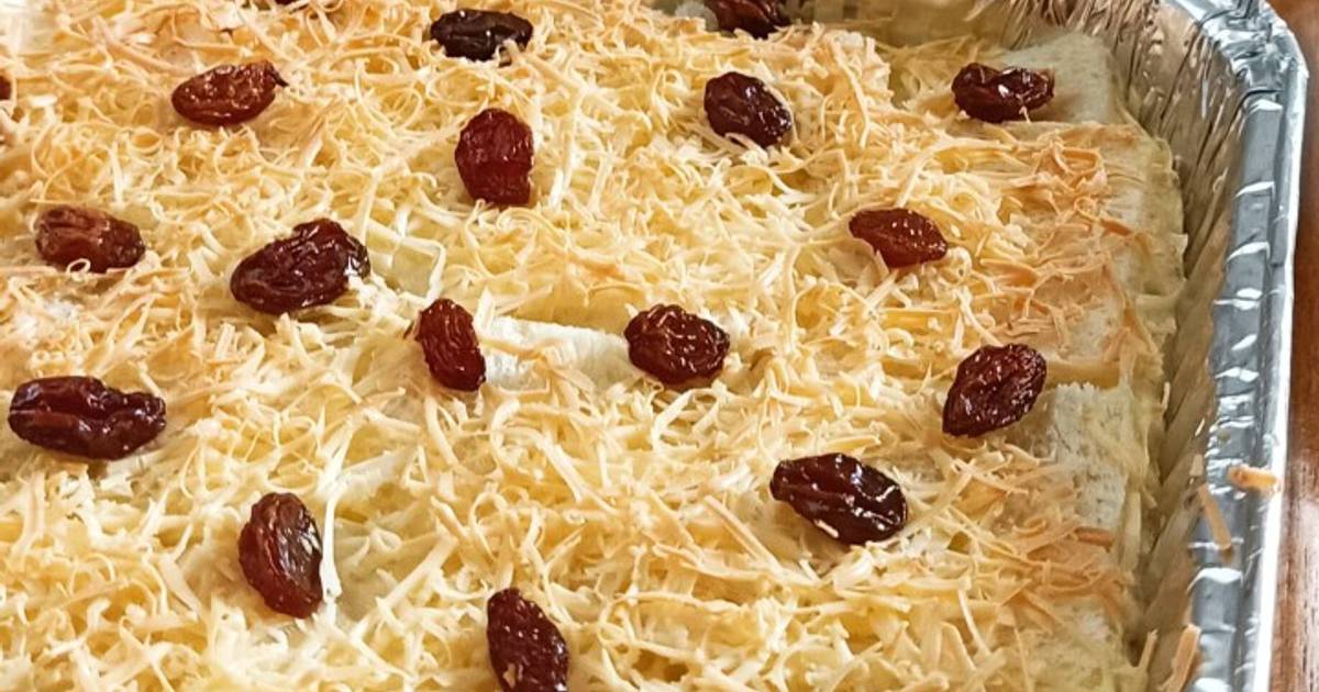 Resep Puding Roti Pisang Kismis Keju oleh Dapur Mbok Dee 🍳🍰 - Cookpad