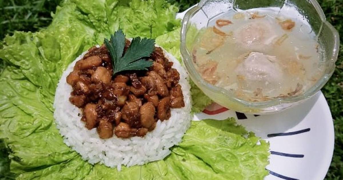Resep Nasi Tim Ayam (Rice Cooker) oleh Ita Octavina - Cookpad