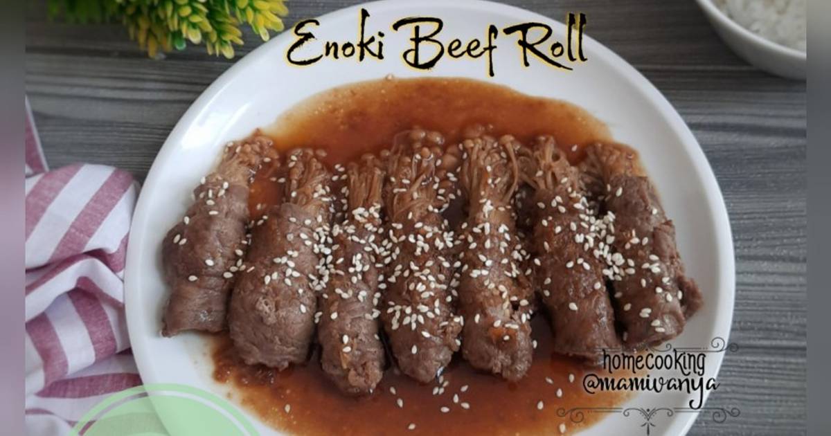 Resep Enoki Beef Roll oleh mamivanya - Cookpad