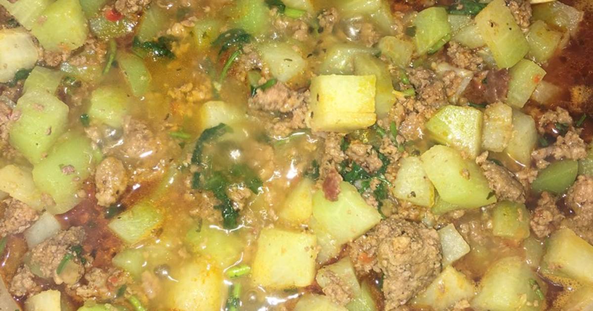 Picadillo de chayote y carne molida Receta de Evelin ArceV 🌴- Cookpad