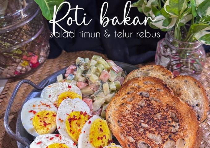 Resipi Roti bakar,salad timun dan telur rebus oleh 0h Hana !! - Cookpad