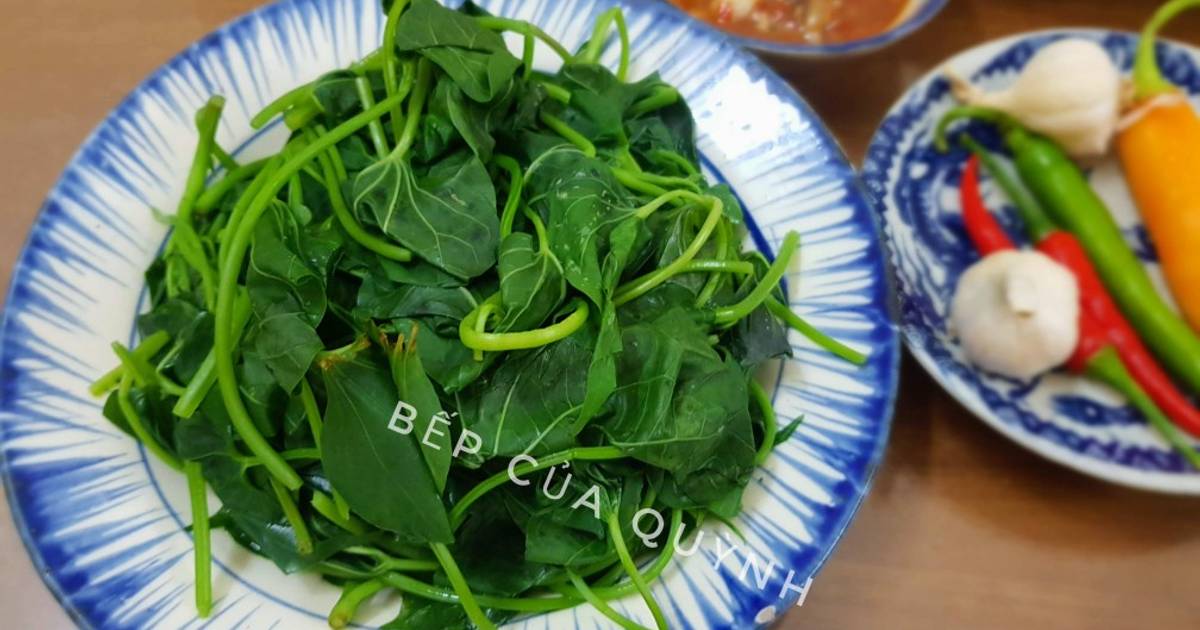 Cách Làm Món Ngọn rau lang luộc chấm mắm cá rò của Bếp của Quỳnh - Cookpad