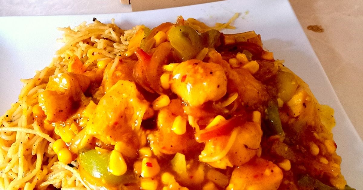 Mango Sauce Sweet Corn 😋😋 Spaghetti 😋😋😋 Recipe by Amber Fawad - Cookpad