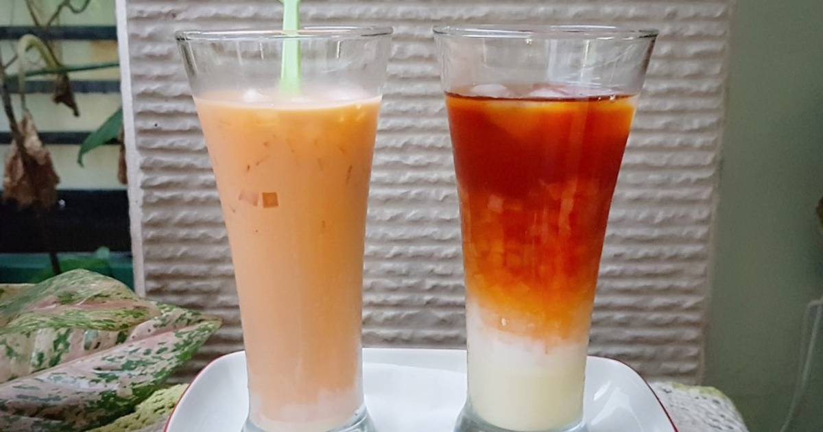 Resep Thai Iced Tea with Nata de Coco oleh Tituk SK - Cookpad