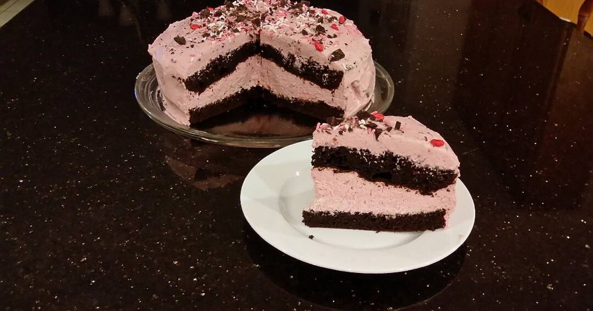 Chocolate Layer Cake With Cherry Cheesecake Filling And Frosting Recipe ...