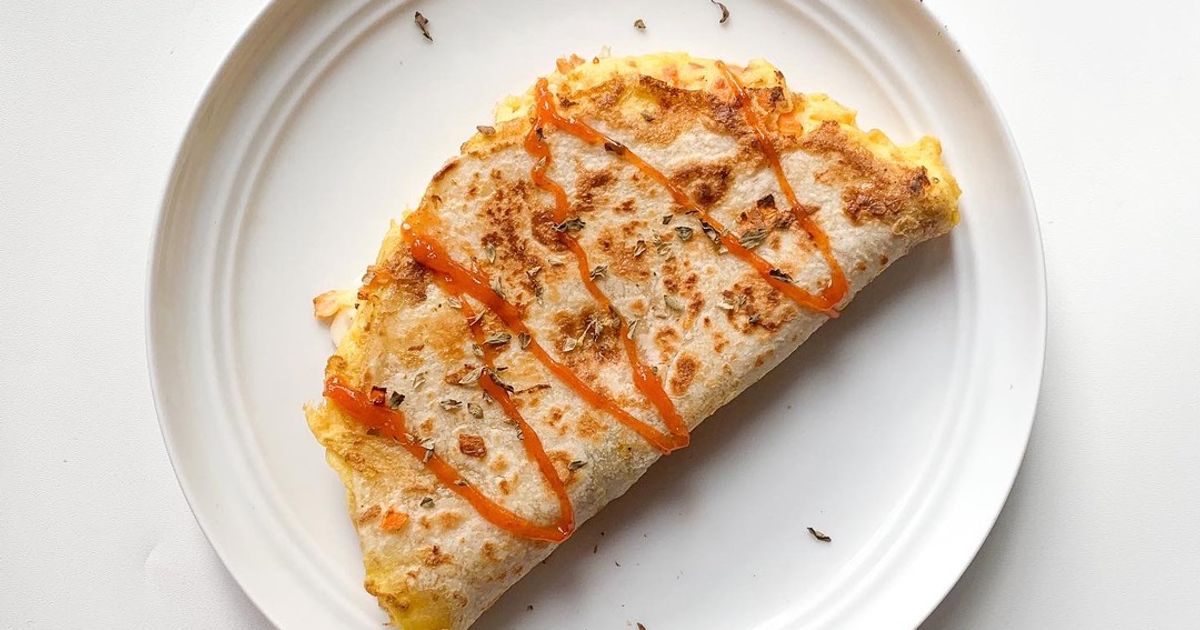 Resep Egg Folded Tortilla 364 Kcal | Menu Diet oleh newhabits.me - Cookpad