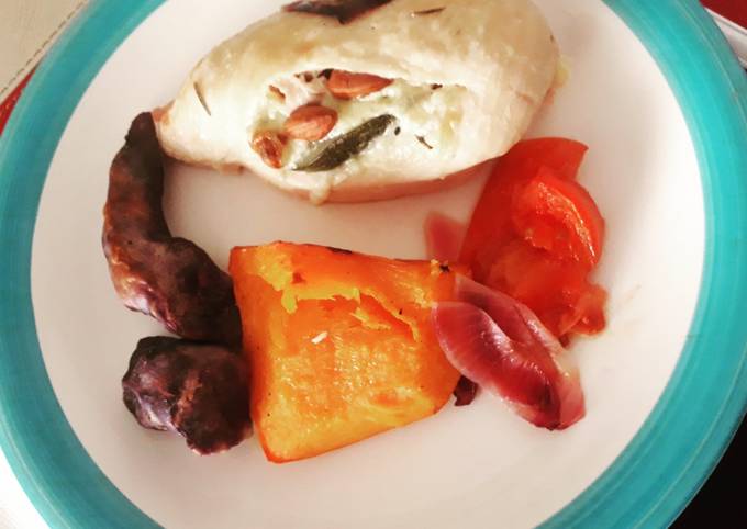 Pechuga de pollo rellena con zapallo italiano y almendras Receta de ...