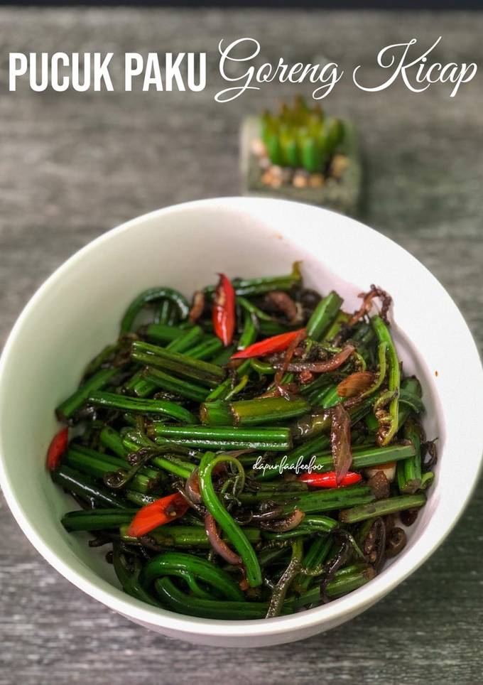Resipi Pucuk Paku Goreng Kicap oleh Kakak Faa - Cookpad