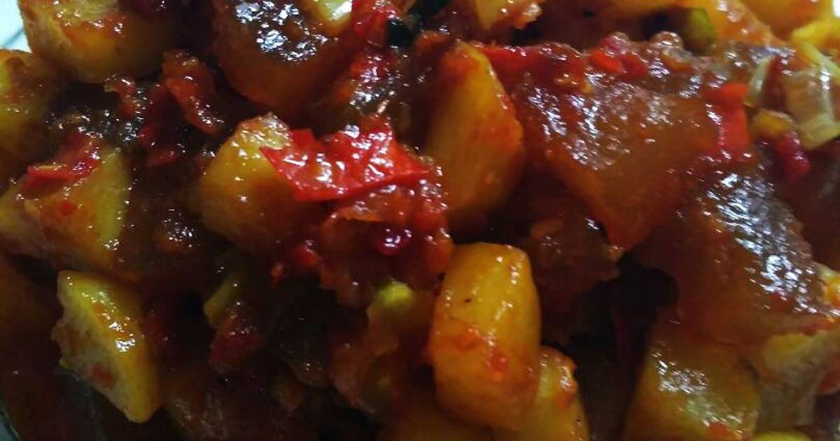 Resep Balado kentang krecek sapi hot😜 oleh Eno Handayani - Cookpad