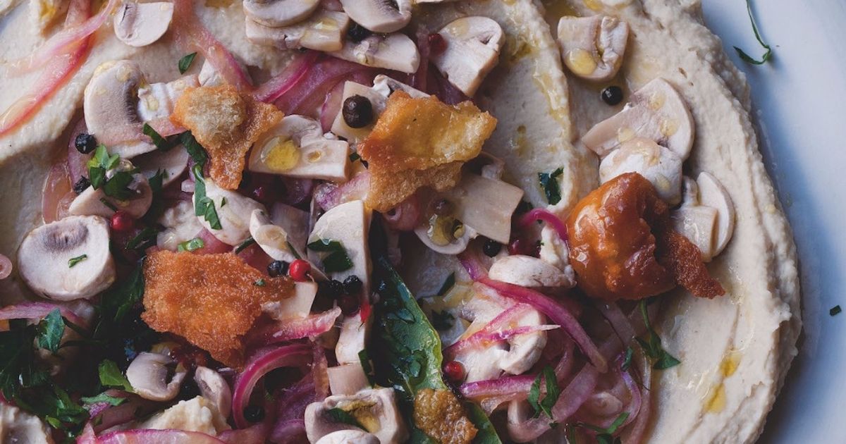 Cannellini Bean Purée With Pickled Mushrooms And Pitta Croutons Recipe ...