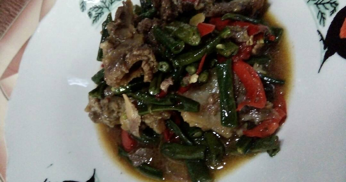 Resep Oseng Oseng Kacang Panjang Dan Daging Koyor #Kitaberbagi oleh ...