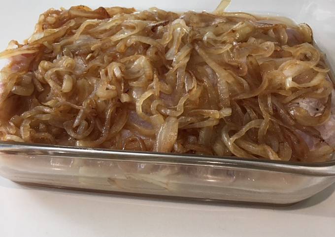 Filetes de pescado a la cebolla Receta de Rosa Berrio- Cookpad