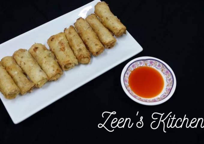 Veg and Cheese Spring Rolls Recipe by ZMA - Cookpad