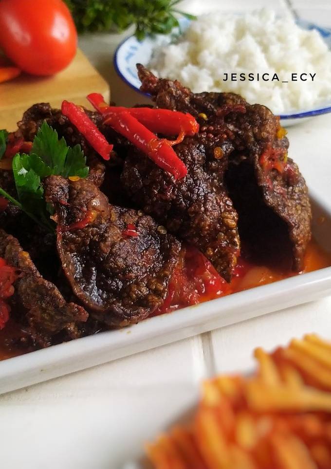 Resep Dendeng Paru Balado Merah oleh Ecy - Cookpad
