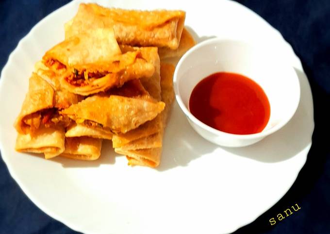 Chicken Spring Roll Recipe by Sanuber Ashrafi - Cookpad