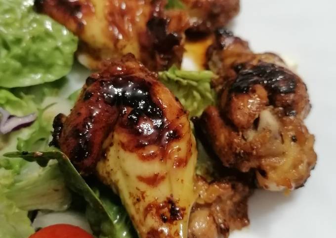 343. Alitas y muslitos pollo en adobo agridulce al punto picante Receta ...