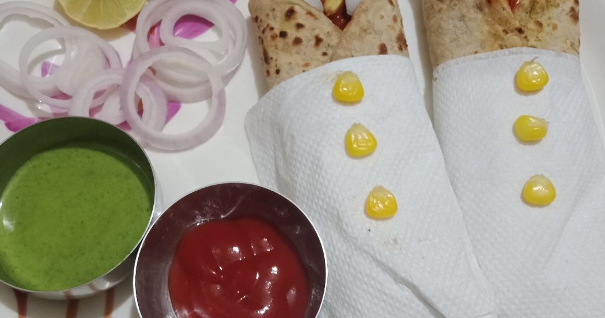 Corn Pea Frankie Recipe by Neha Handa - Cookpad