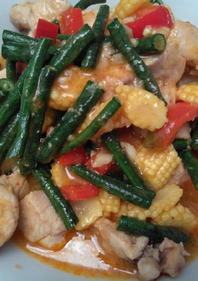 Resep Tumis fillet ayam, kacang panjang, soleng, asam pedas manis oleh ...