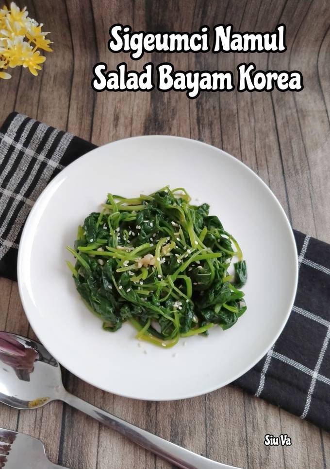 Resep Sigeumci Namul (Salad Bayam Korea) oleh Camelia Siu Va - Cookpad